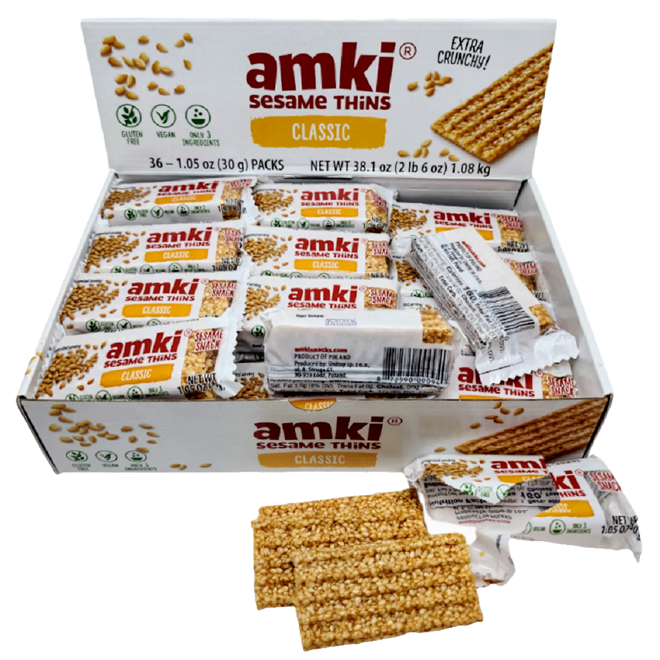 Amki Sesame Thins Classic, 36 x 1.05oz (30g) Packs-Free Shipping ...