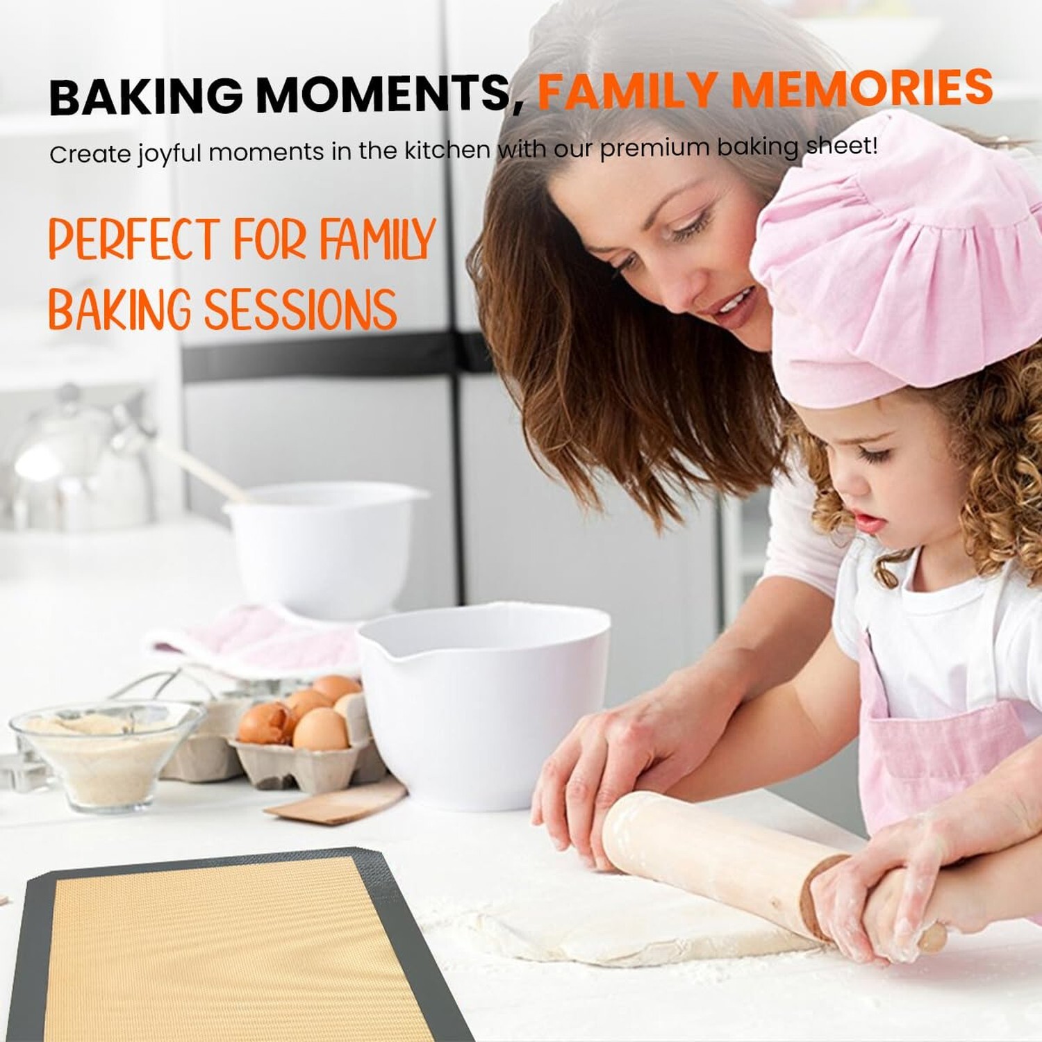 Silicone Baking Mat - 2 Pack Reusable Silicone Baking Sheet Liner for ...