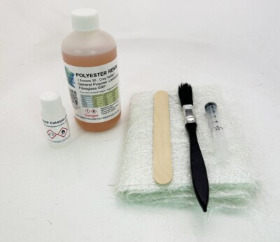 Fibreglass Repair kit- Resin 250g- Lloyds-Polynt H13212- Matt, Brush ...