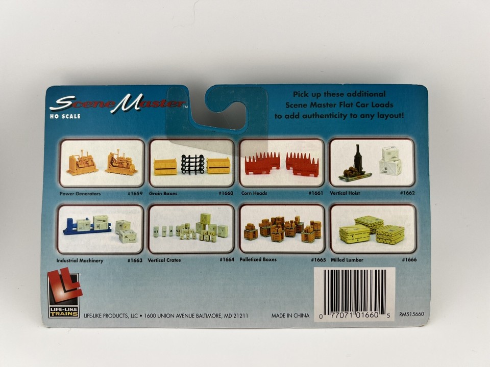 Life-Like Scene Master #1660 Flat Car Load-Grain Boxes | eBay