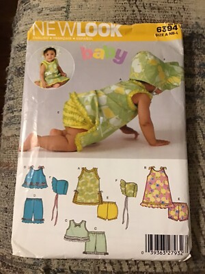 Uncut NEW LOOK #6394 Baby TOP PANTS & BONNET Size nb-24 lbs | eBay