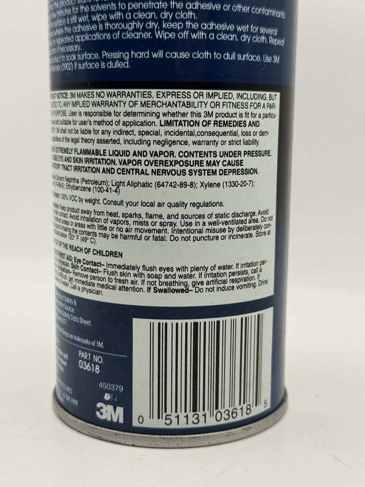 3M Adhesive Tar & Wax Remover 03618 Vintage Spray Can Original Formula ...