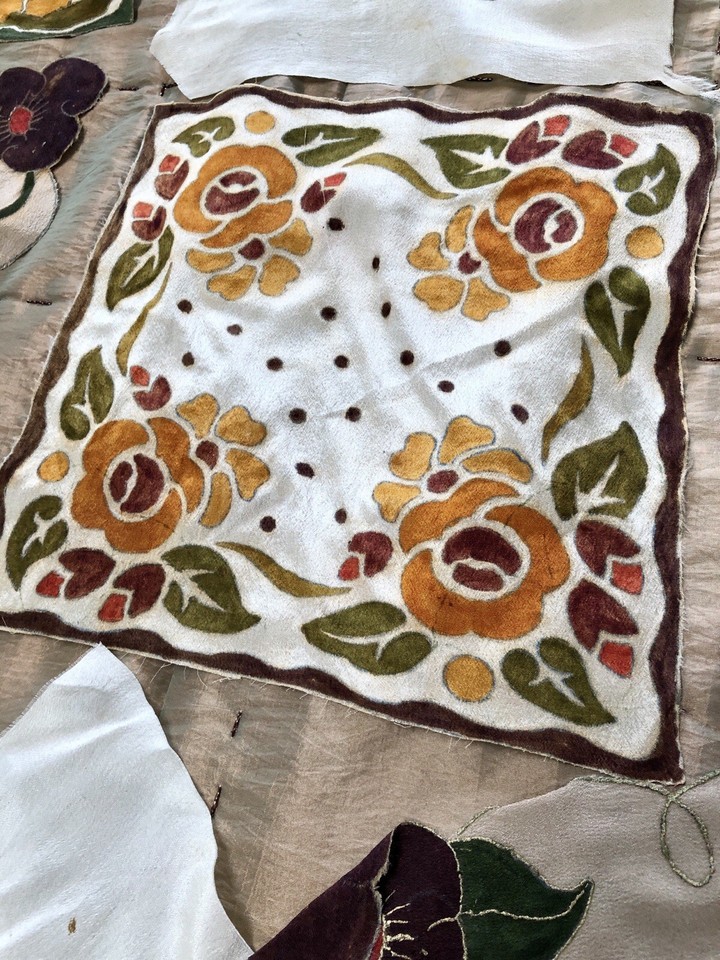 SET 9) VTG 1920s SILK Crepe PAINTED FLAPPER HANKIES Novelty FLAPPER ...