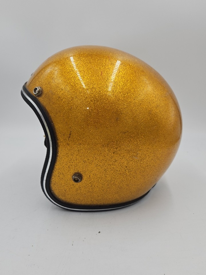 Vintage Gold Fleck Sparkle DOT RG 9 Open Face Motorcycle Snowmobile ...
