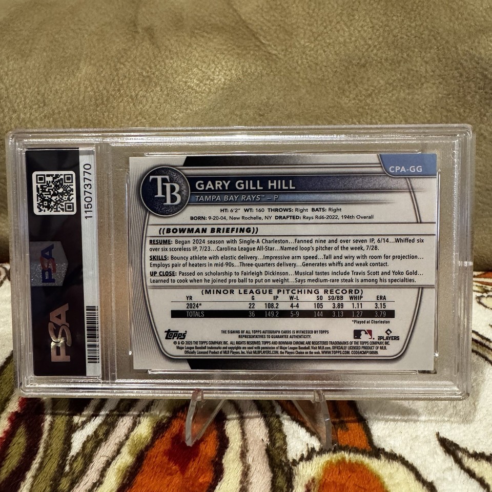 2025 Bowman Chrome Gary Gill Hill Mini Diamond Refractor Auto /100 #CPA ...