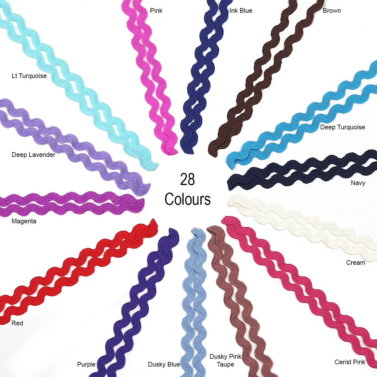 Rik Rak Ribbon, 15 Yards, Sewing Ric Rac Trimming, 6mm Zig Zag Braid ...