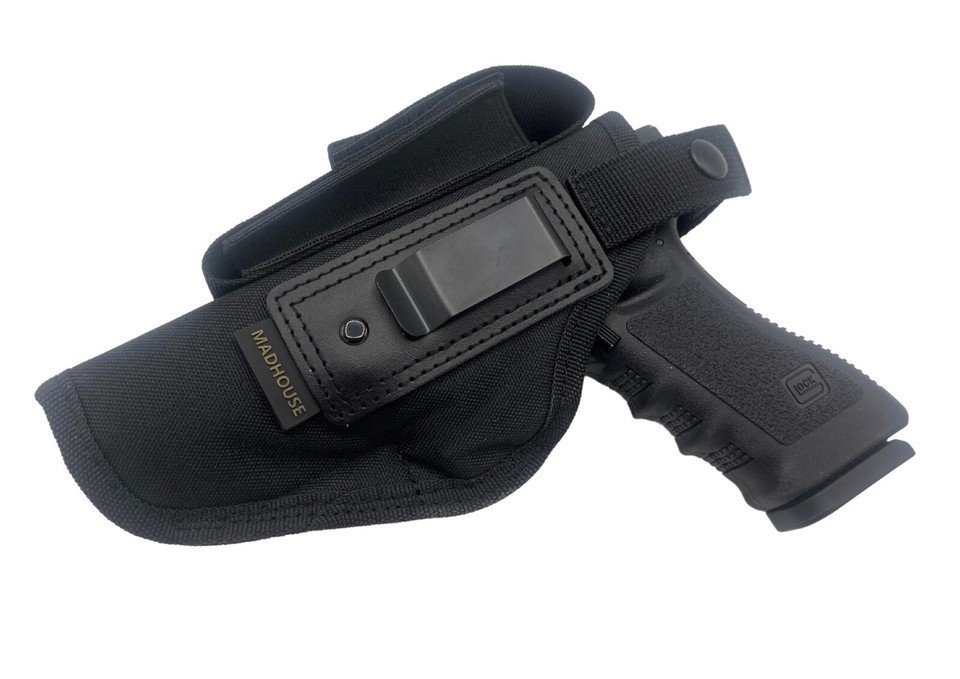 OWB Gun Hip Holster w/ Magazine Pouch for FN, Glock, HK Full Size 9mm ...