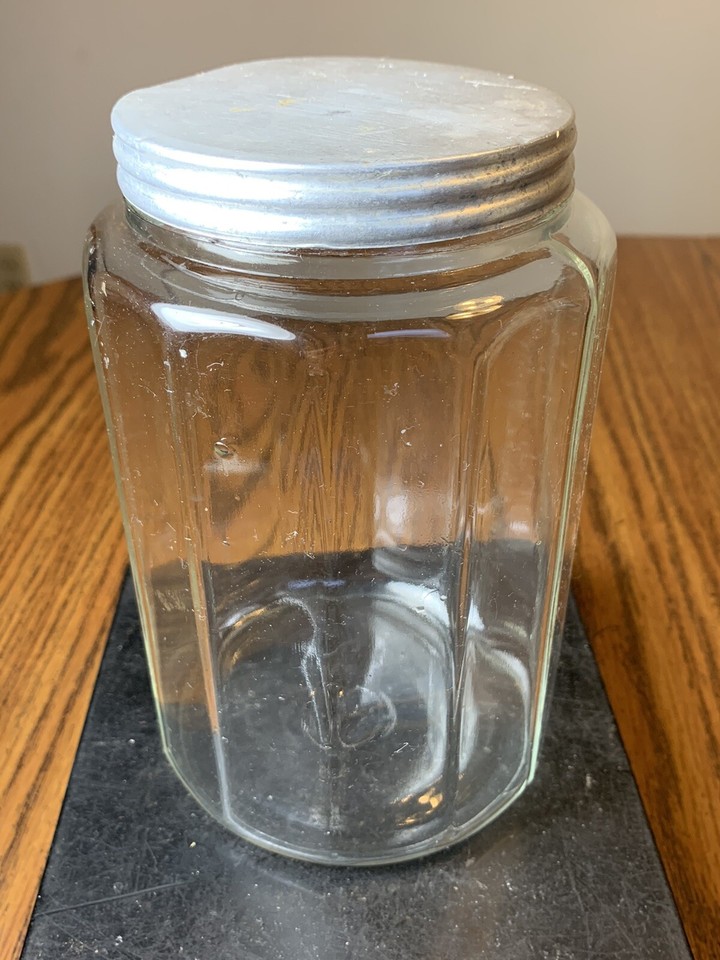 Vintage Hoosier-Sellers Glass Canister Jar Sugar, Coffee, Spice 12 ...