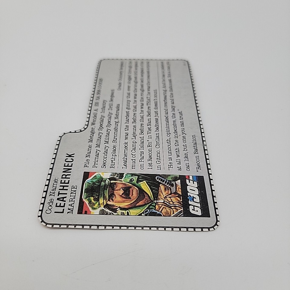 Gi Joe File Card for Leatherneck Marine Action Figure 1980s vtg | eBay