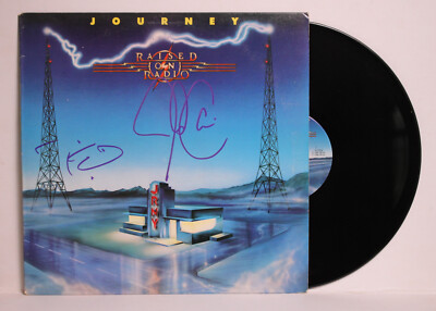 Autographed Hand Signed JOURNEY Record Album Cover LP "Raised On Radio ...