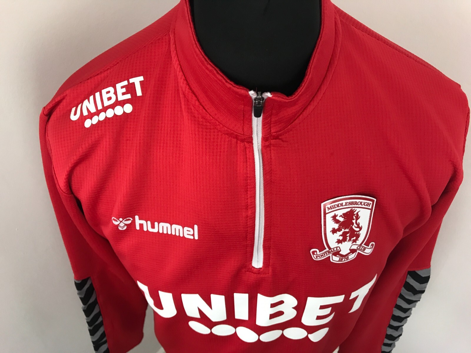 med Middlesbrough Football Jersey Player Issue Training TrackTop Unibet ...