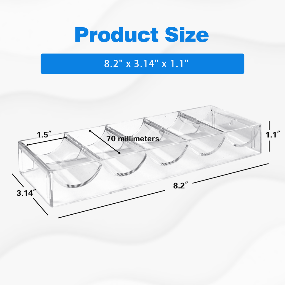 100-Piece Clear Acrylic Poker Chip Rack. 100ct Casino Poker Chip Tray ...
