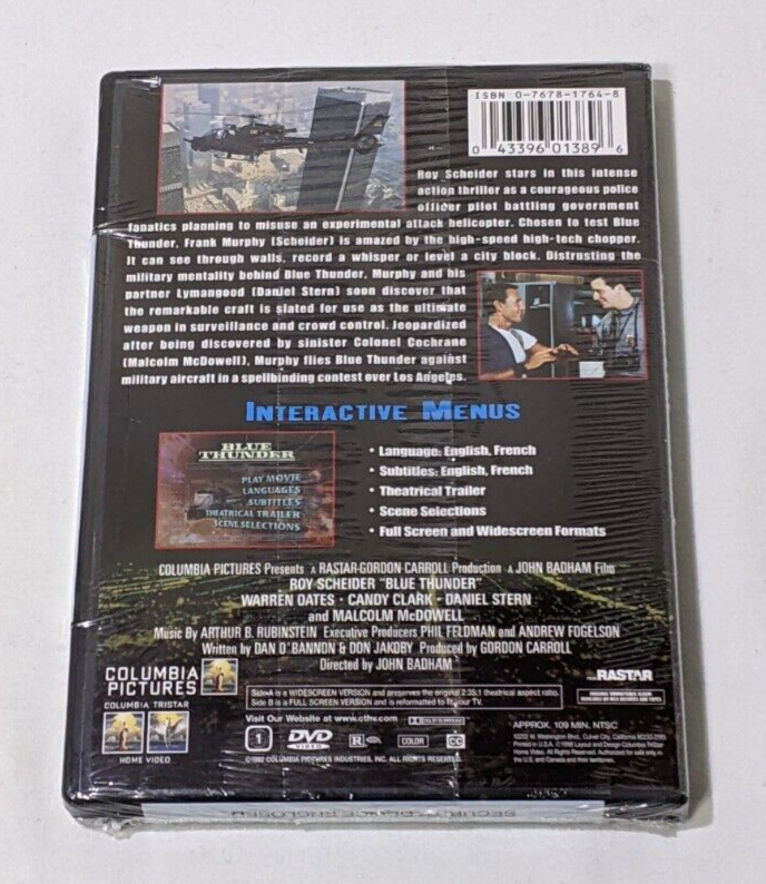 Blue Thunder (DVD) Roy Scheider - Warren Oates - Candy Clark - Daniel ...