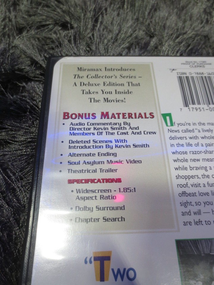 Clerks DVD 1994 Widescreen Kevin Smith Jason Mewes Scott Mosier Miramax ...