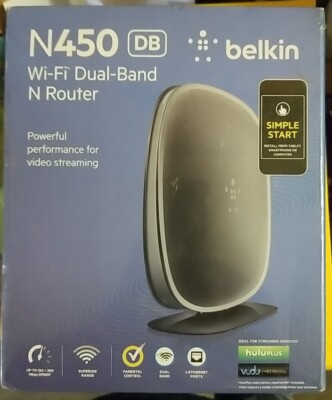 Belkin N450 DB 4-Port 10/100 Wi-Fi Dual-Band N Router NEW | eBay