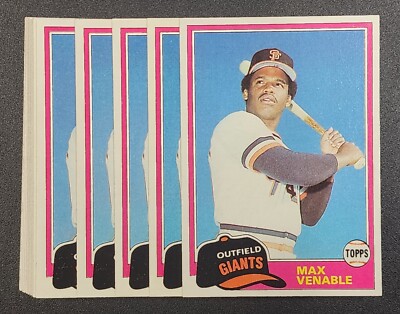 (LOT of 20) 1981 Topps #484 Max Venable RC - MINT | eBay