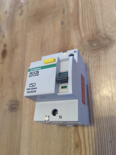 Crabtree 363/S030 63A RCD RCCB split load 63 Amp 30mA FREE POST , SENT ...