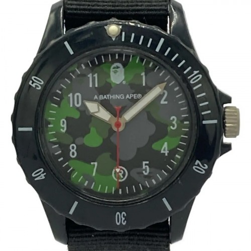 A BATHING APE Watch - Men's Camouflage Pattern Rotating Bezel Magazine ...