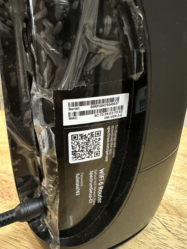 Spectrum Wireless Router 6 SAX1V1R Advanced Home Wifi Router W/Charger ...