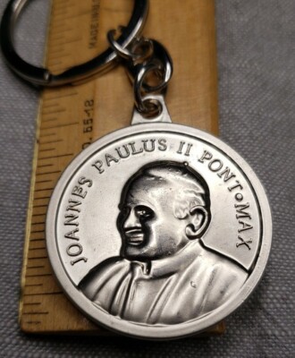 Vintage medal Keychain Pope Saint John Paul II JPII Pope Francis G88 | eBay