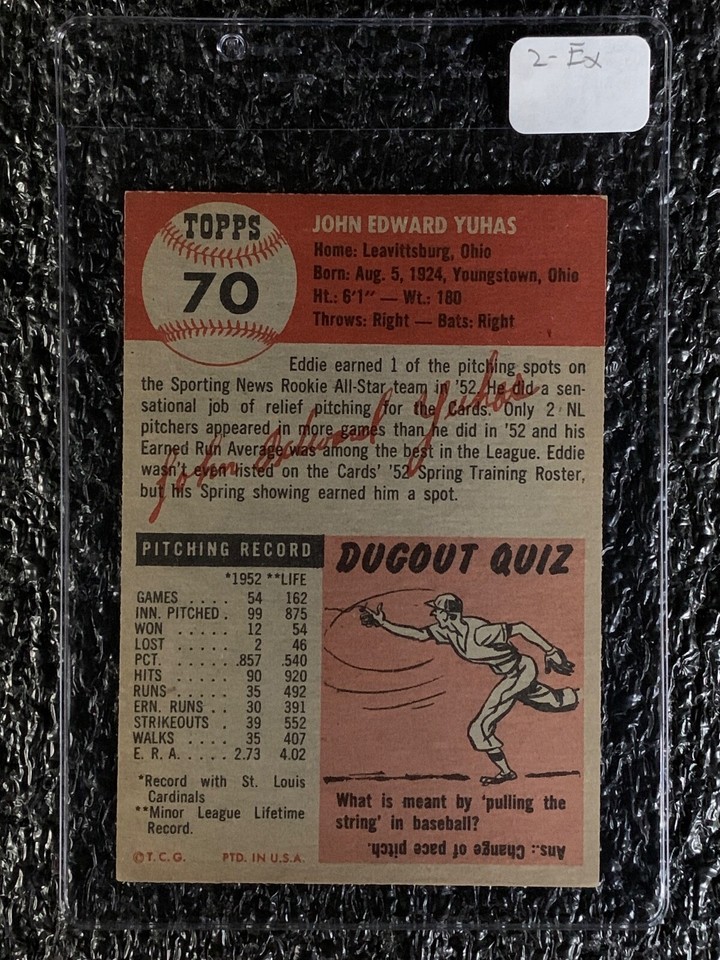 1953 Topps Baseball #70 Ed Yuhas EX | eBay