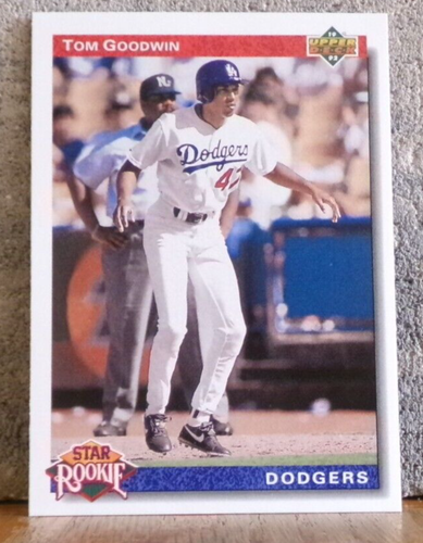 AWESOME PHOTO ON OLDER BASEBALL CARD DODGERS TOM GOODWIN - STAR ROOKIE ...