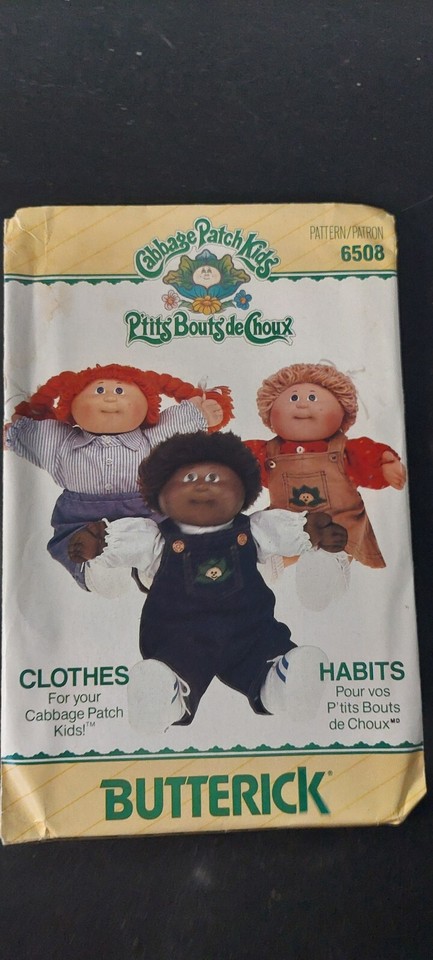 Cabbage Patch Kids Butterick Sewing Pattern Uncut Doll Clothes FREE ...