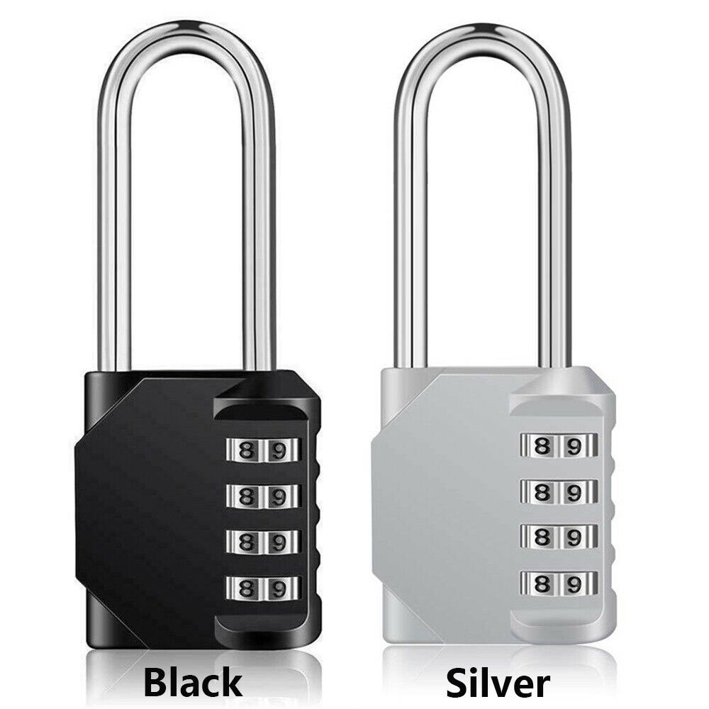 4 Digit Number Combination Lock Coded Lock Outdoor Long Shackle Padlock ...