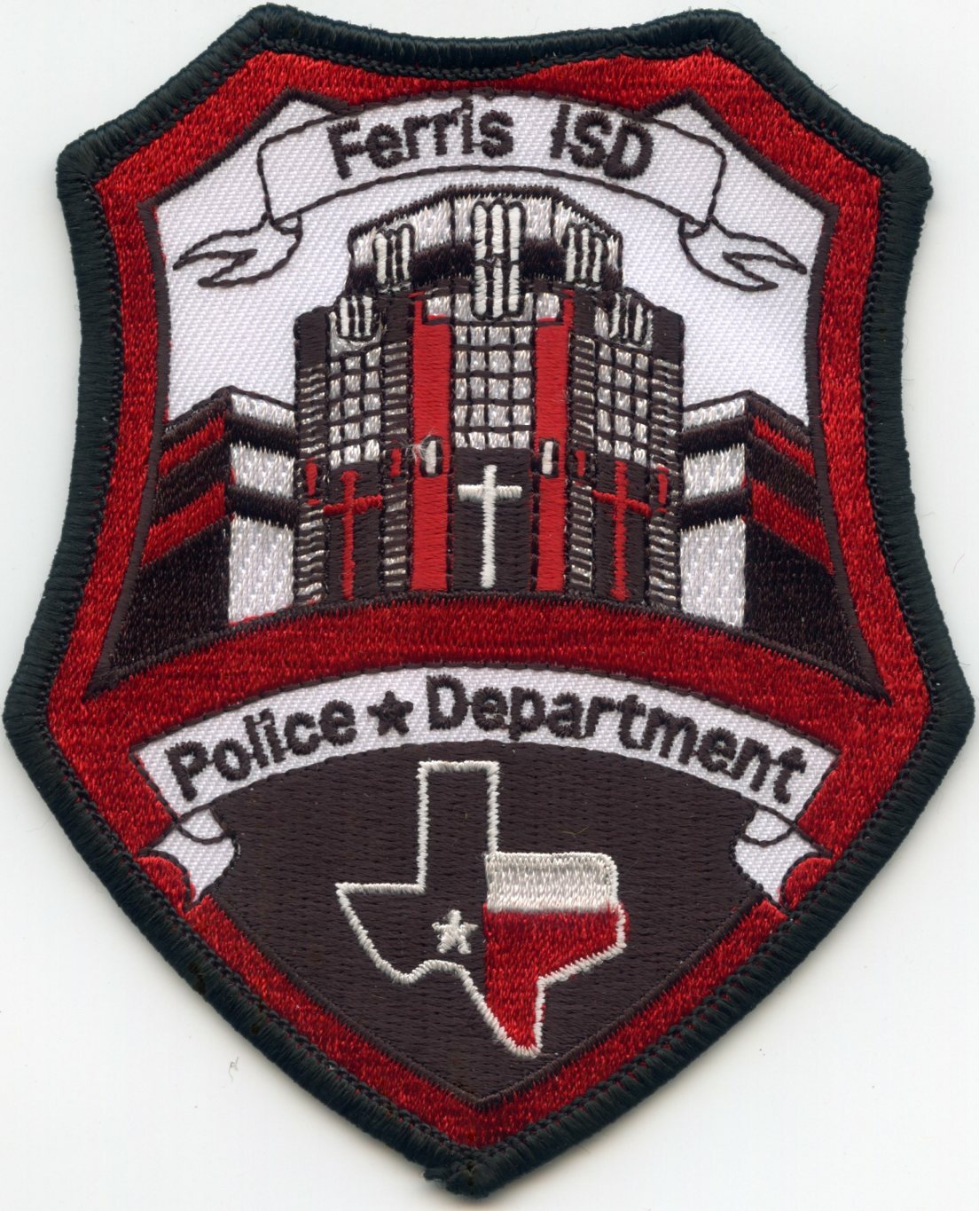 FERRIS Independent School District ISD TEXAS TX red border POLICE PATCH ...