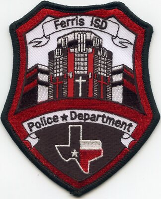 FERRIS Independent School District ISD TEXAS TX red border POLICE PATCH ...