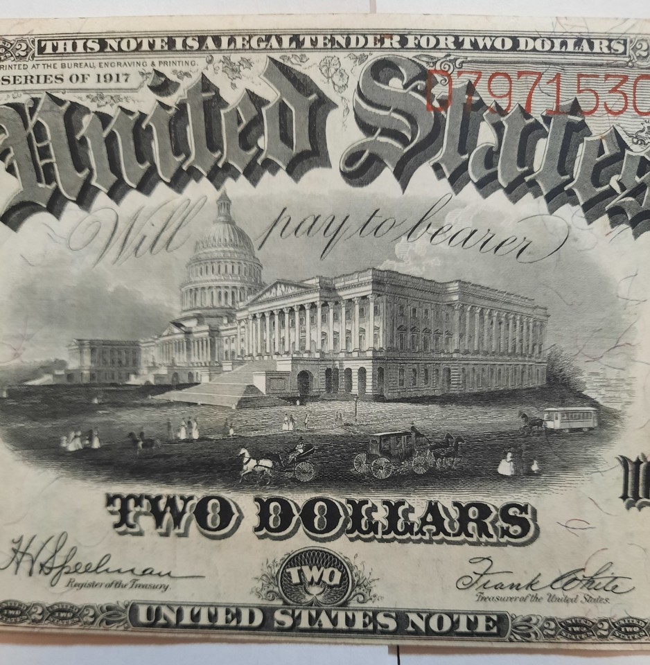 1917 Series $2 United States Legal Tender Large Size Note FR-60 Choice ...