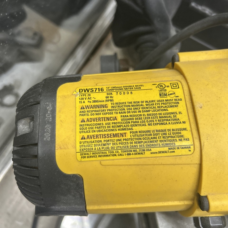 DEWALT DWS716 . 15 Amp Corded 12 in. Compound Double Bevel Miter Saw | eBay