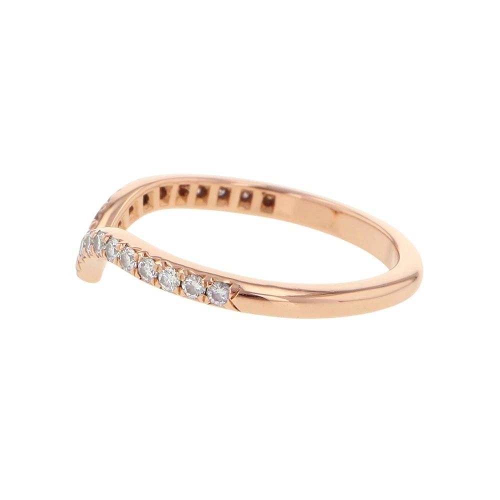 TIFFANY & Co. Soleste 18K Rose Gold Diamond V Ring 4.5 | eBay