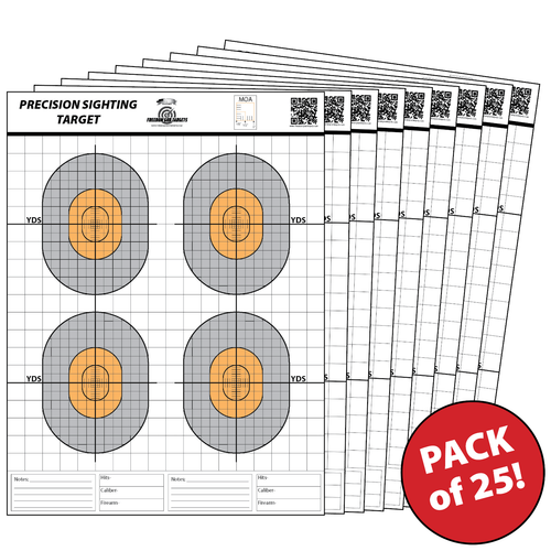 25 Pack Paper Shooting Targets Gun Range Rifle Handguns Precision ...