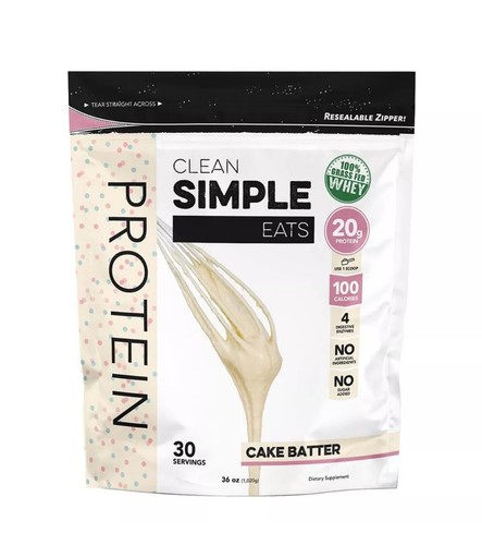 Clean Simple Eats - Cake Batter - Whey Protein Powder - 30 Servings ...