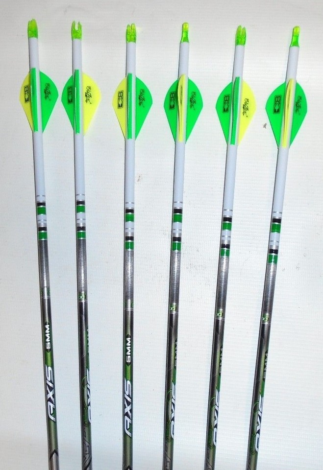 @NEW@ 6 Easton Axis 5mm 400 Carbon Hunting Arrows! Dip/Crested & Blazer ...