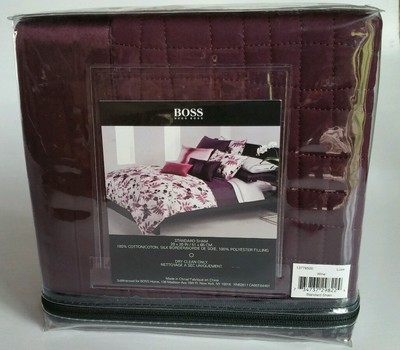 Hugo Boss Standard "Wine" Luxe Cotton & Silk Pillow Sham 20x26 NWT ...