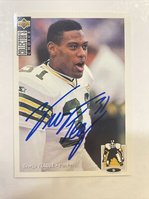 1994 Upper Deck George Teague Autographed Card #223 Green Bay Packers A ...