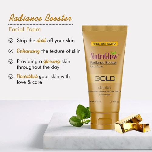 NutriGlow Gold Radiance Booster Foam Face Wash For Reduce Dark Sp0t ...