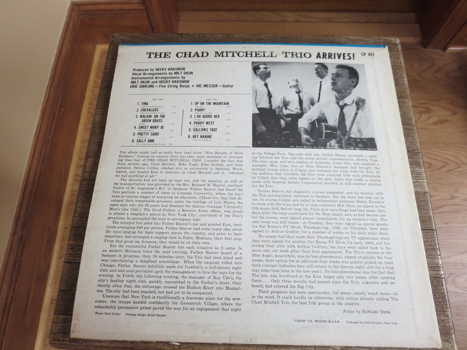 THE CHAD MITCHELL TRIO ARRIVES, STEREO LP, CP 411 | eBay