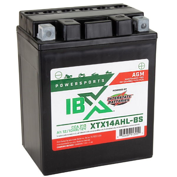 Interstate Batteries YTX14AHL-BS 12V 12Ah Rechargeable AGM Powersports ...