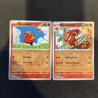 Pokemon TCG TWM Reverse Holo Evolution Set Darumaka #34 Dramanitan #35 ...