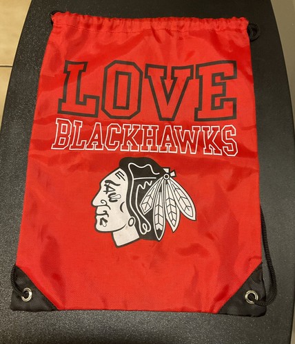 Chicago Blackhawks NHL Hockey LOVE Drawstring Bag Backpack Red Rare ...