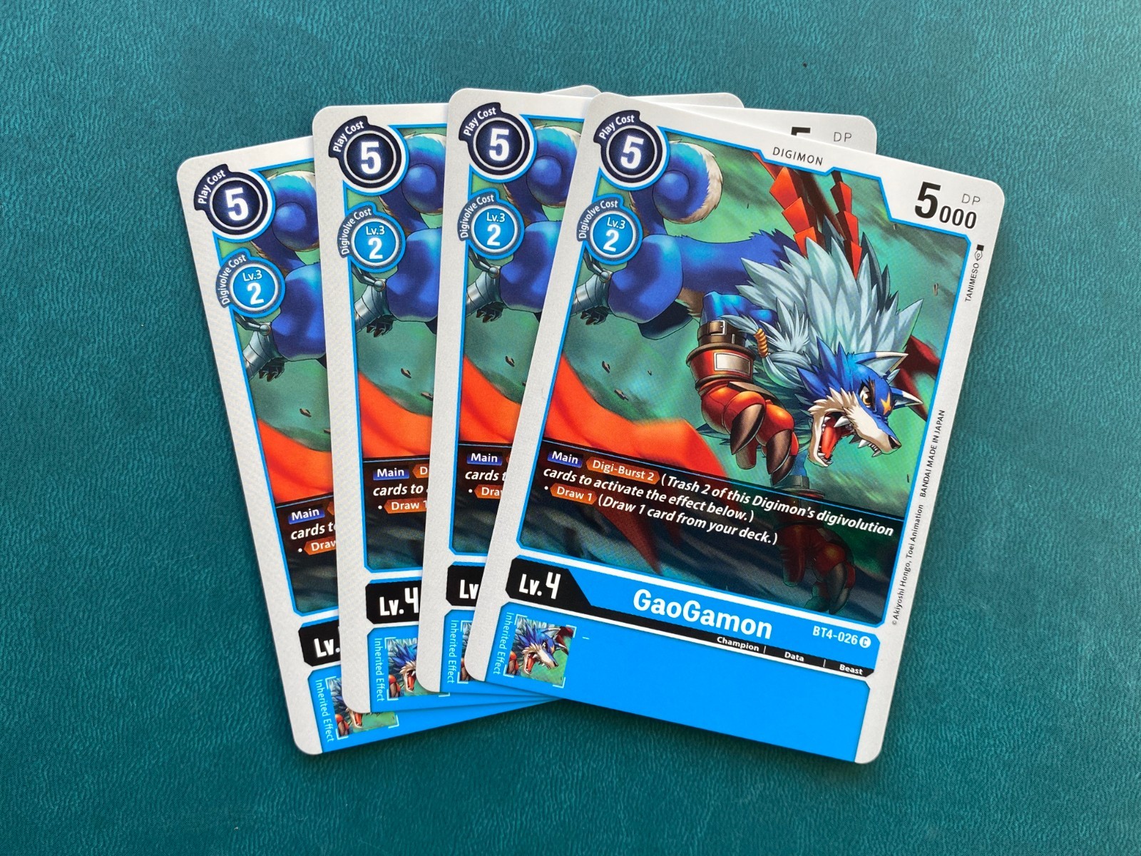 Gaogamon BT4-026 Playset Great Legend Digimon Card Game x4 | eBay