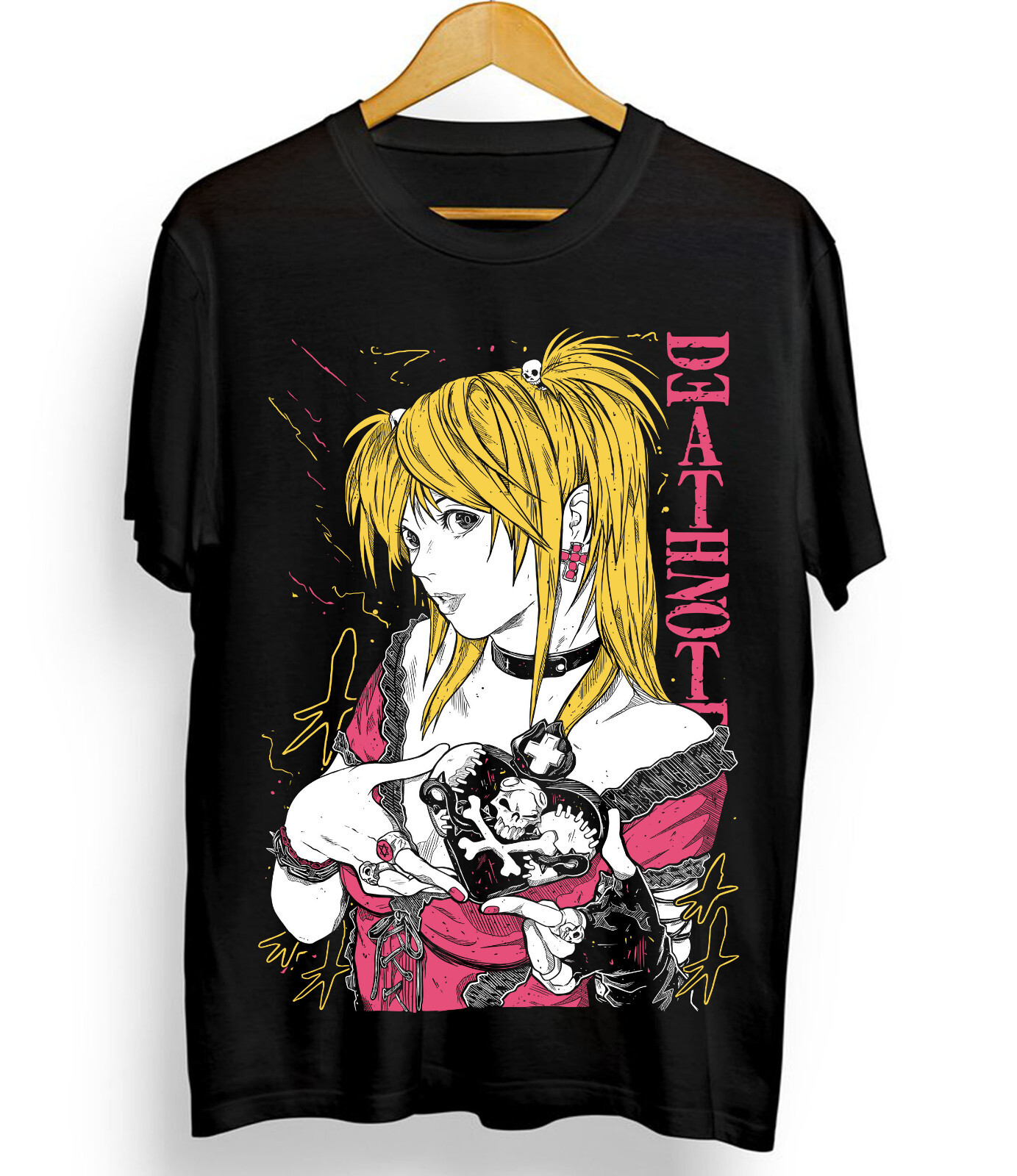 Death Note Misa Amane T- Shirt Manga Anime Black T- Shirt Size S to 5XL ...