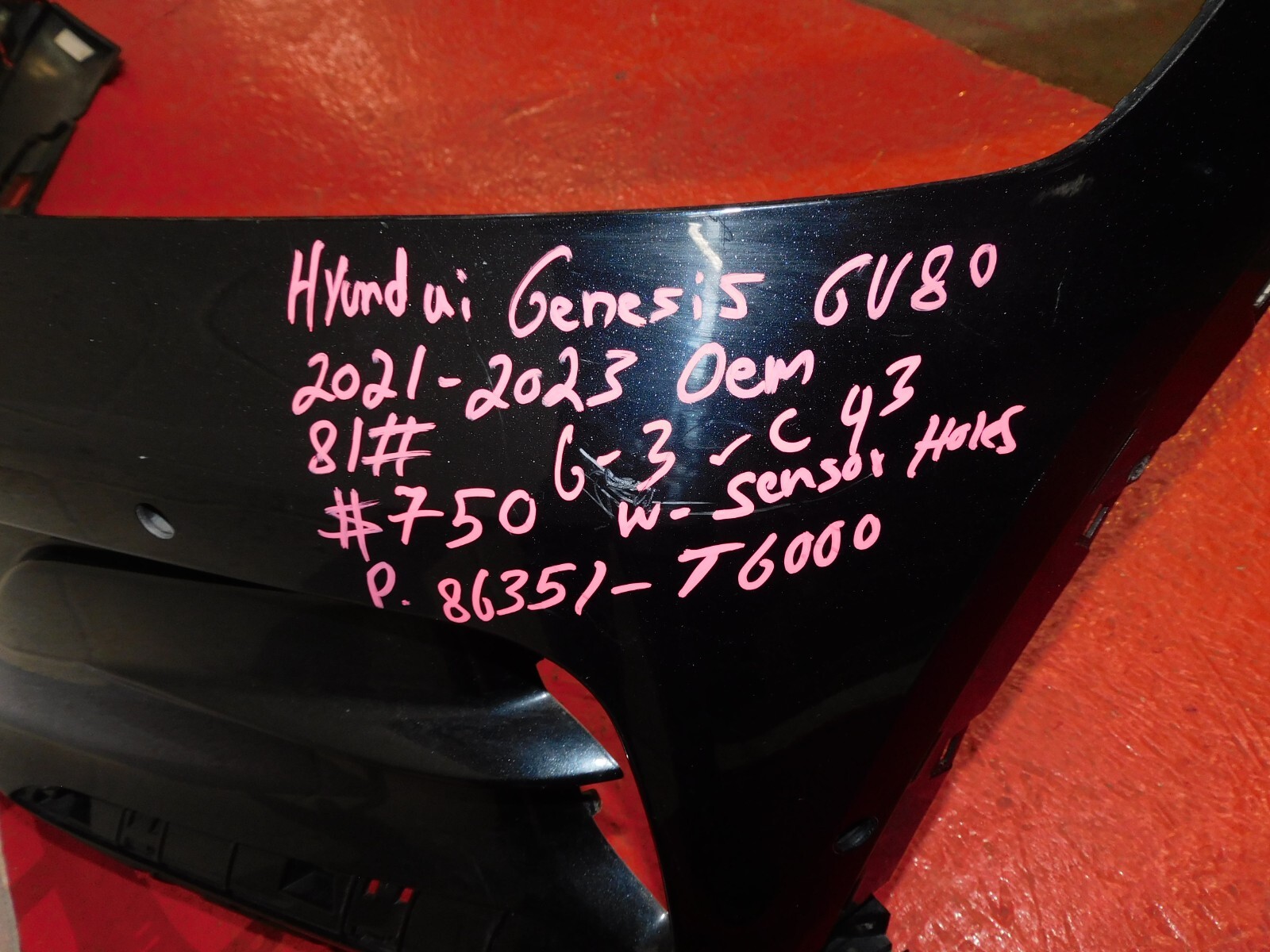 2021 2022 2023 HYUNDAI GENESIS GV80 FRONT BUMPER COVER WITH SENSOR ...