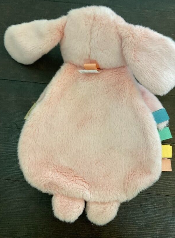 Itzy Ritzy Baby Lovey Plush Pink Bunny Rabbit Teether Ring Crinkle ...