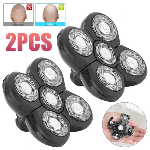 2PCS 5 Blades Floating Shaving Bald Replacement Shaver Head For ...