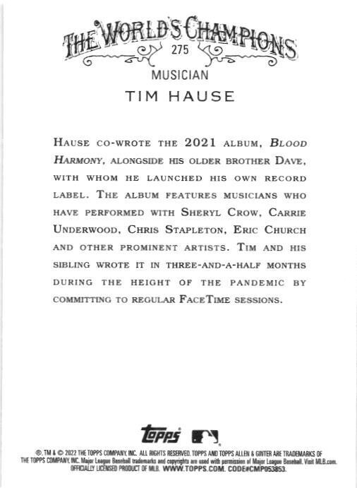2022 ALLEN & GINTER TIM HAUSE BASEBALL CARD #275 | eBay