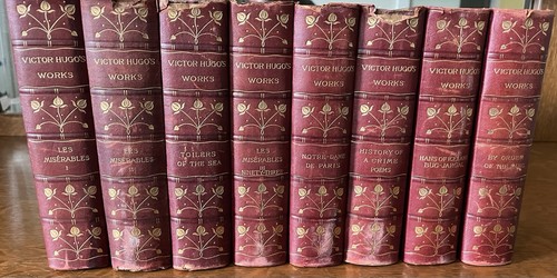 The Works of Victor Hugo Hard Bound 8 Volume Set 1880's Burgundy ...
